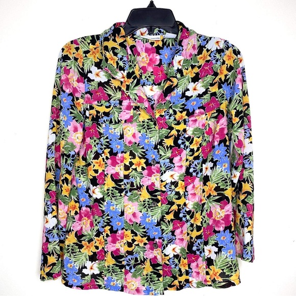 Tops | Vintage Floral Print Button Down | Poshmark